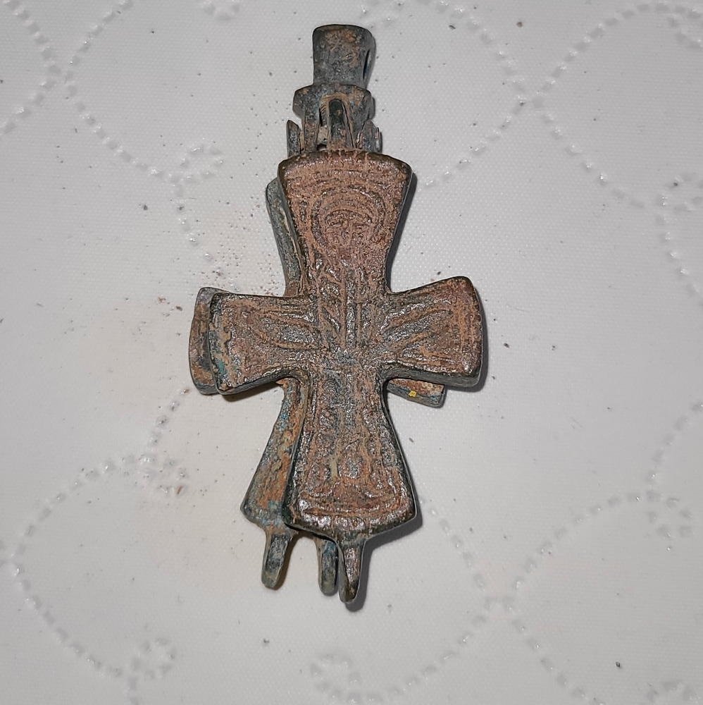 Byzantine Bronze Cross - Gem